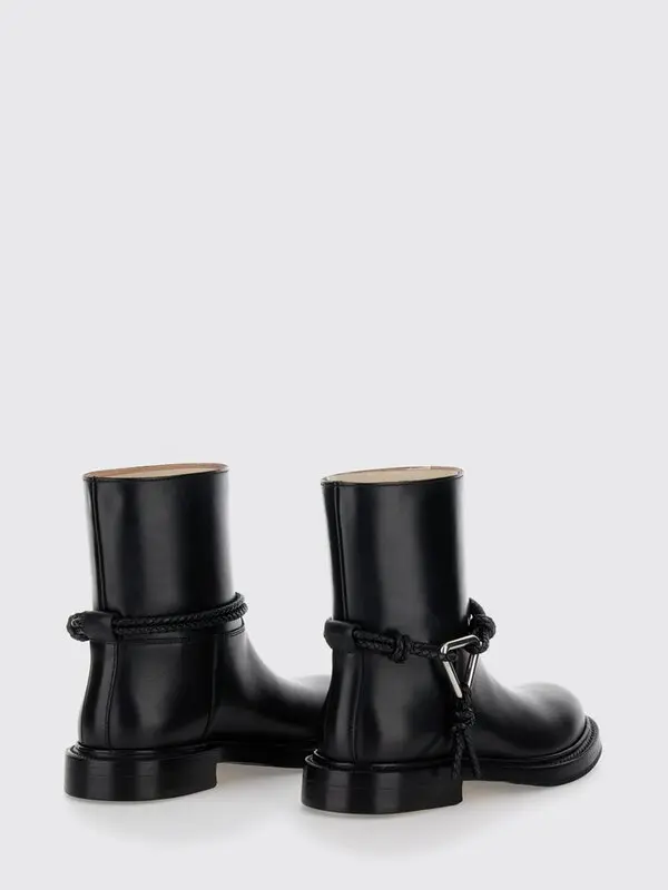 Bottega Veneta Braided Leather Ankle Boots - Black