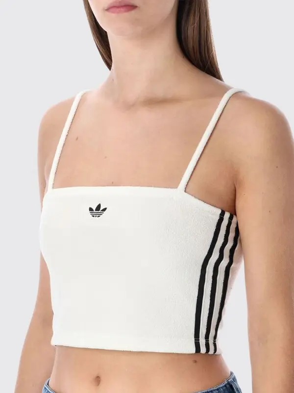 ADIDAS ORIGINALS Cropped Top With Signature Stripes - White