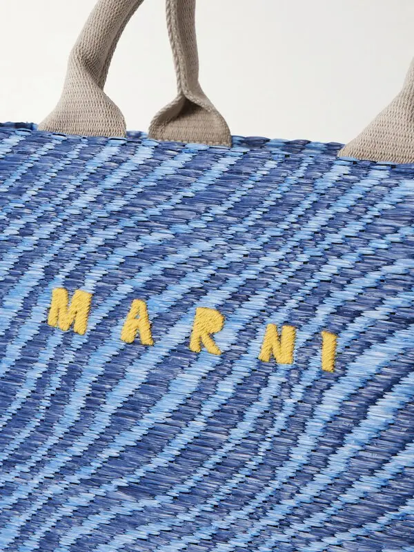 Marni Basket Small Jacquard Raffia-effect Tote