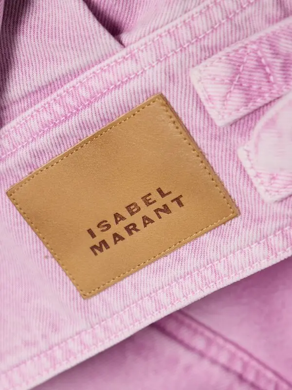 MARANT ETOILE Joseline Denim Biker Jacket - Pink