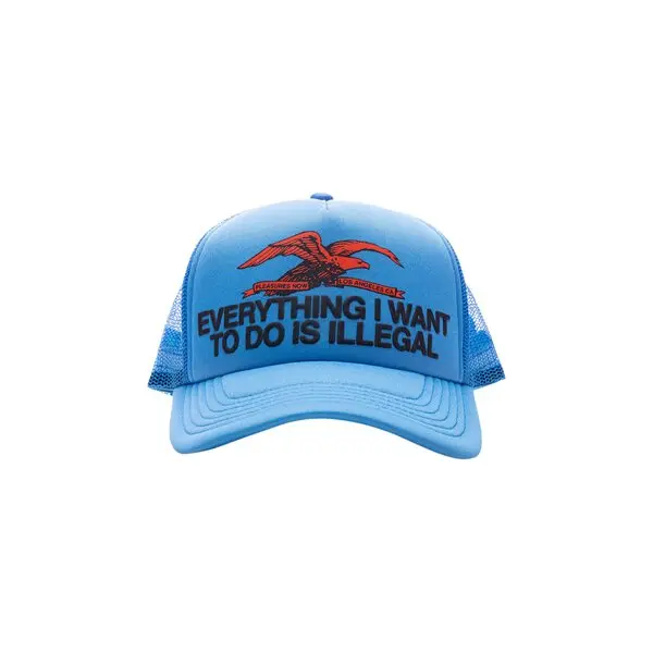 PLEASURES Illegal Trucker Cap - Blue