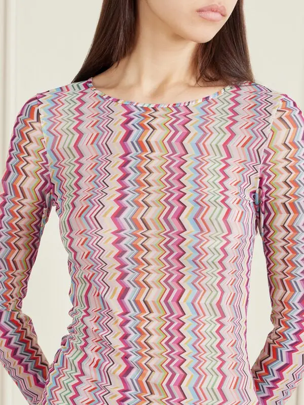 Missoni Striped Stretch-jersey Mini Dress - Pink