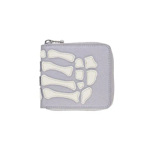Kapital Thumb Up Bone Hand Zip Wallet - Silver