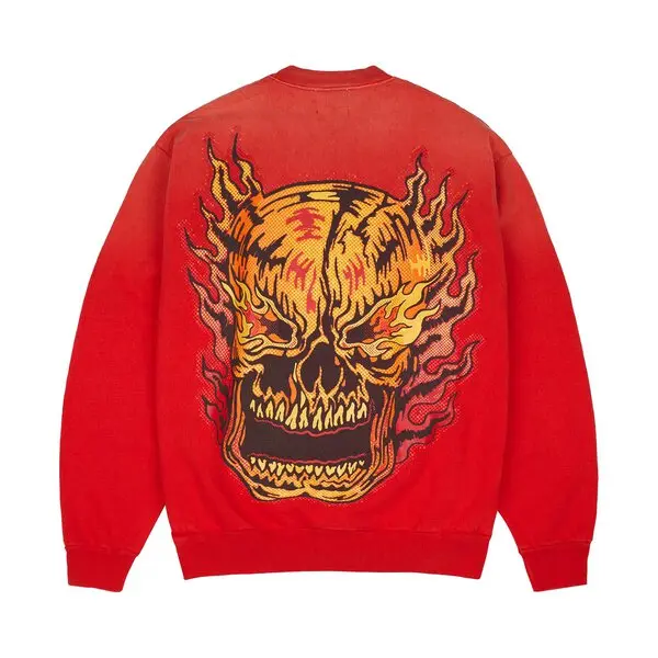 WARREN LOTAS Flaming Skull Crewneck