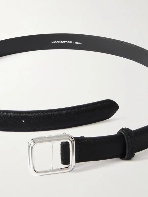Lié Studio The Georgia Wide Calf Hair Belt - Black