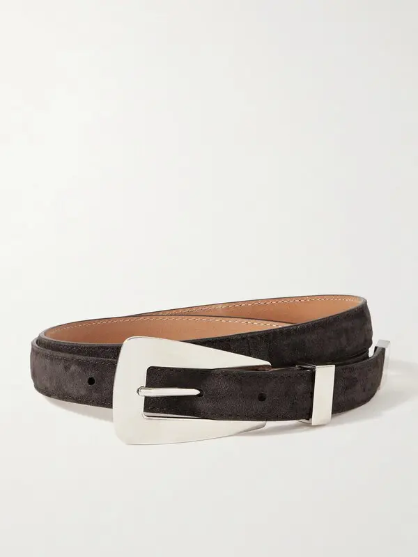 Khaite Lucca Suede Belt - Brown