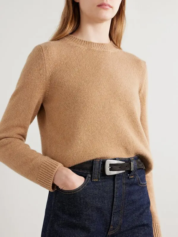 Khaite Lucca Suede Belt - Brown