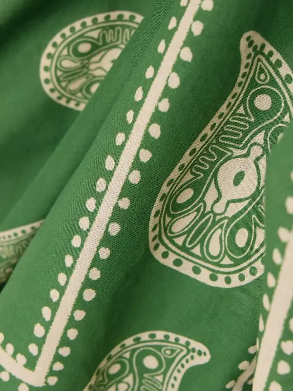 Johanna Ortiz Printed Cotton Pareo - Green