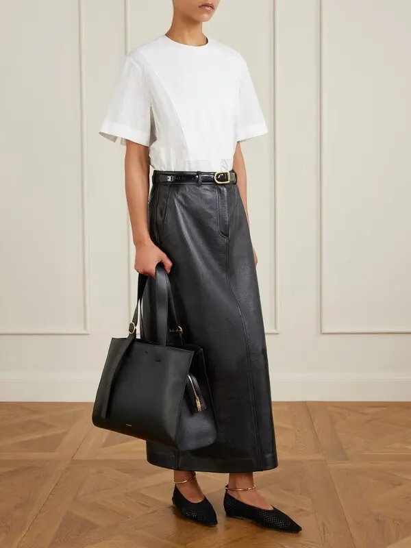 JIL SANDER Cannolo Leather Ew Tote - Black