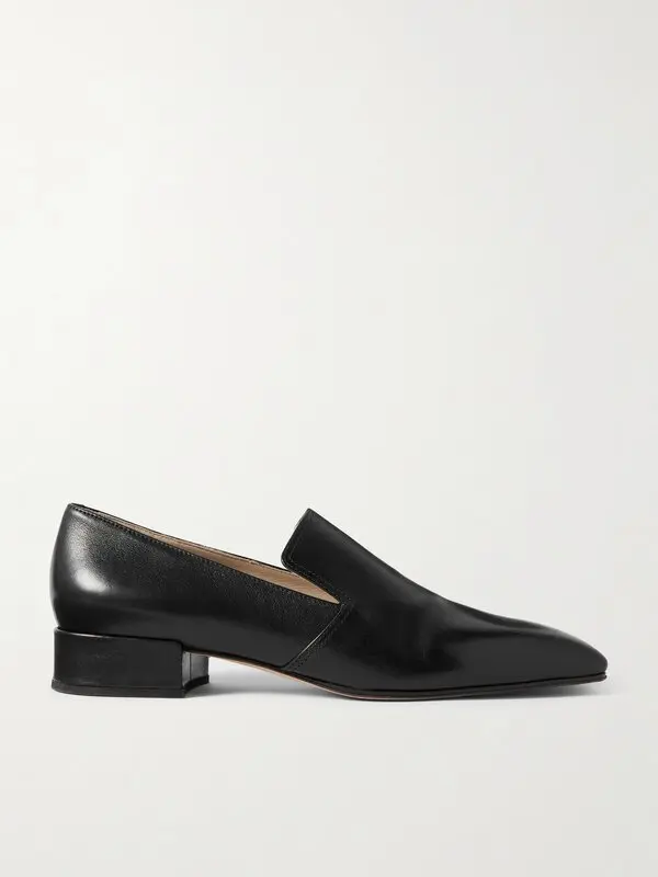 CHRISTEN Classic Square Leather Loafers - Black