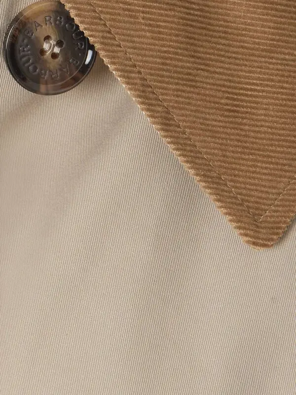 Barbour Belted Corduroy-trimmed Cotton-blend Twill Trench Coat