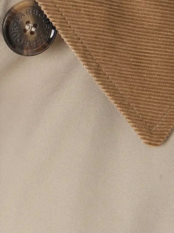 Barbour Belted Corduroy-trimmed Cotton-blend Twill Trench Coat - Neutrals