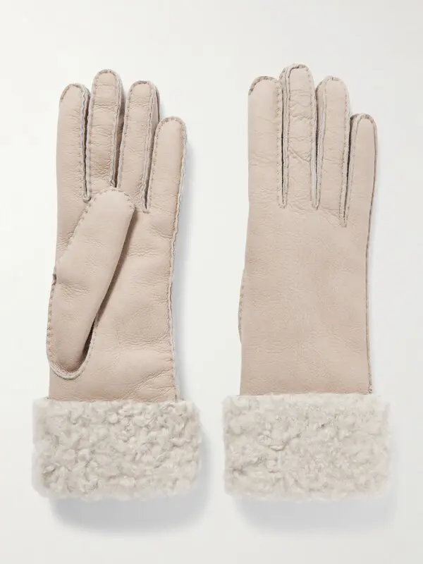 Brunello Cucinelli Shearling Gloves - Gray