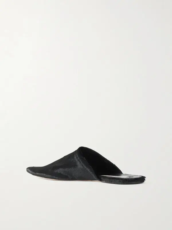 CHRISTEN Elipse Calf Hair Slip-ons - Black