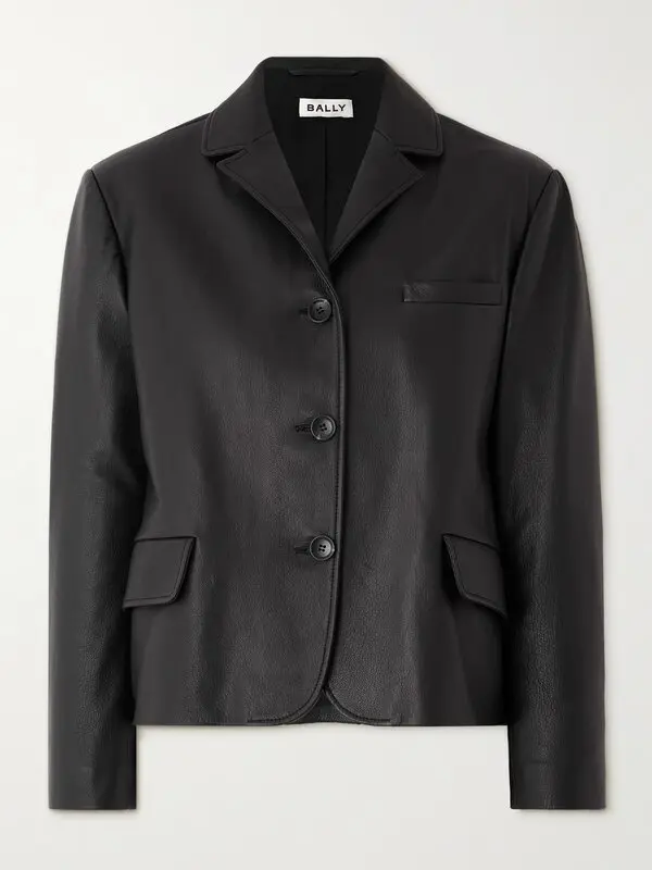 Bally Cropped Leather Jacket
