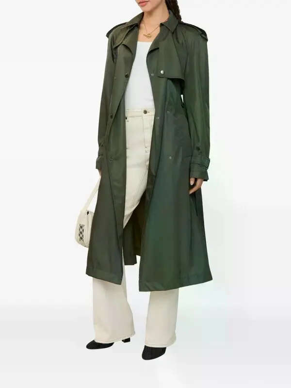 Burberry Hooded Belted Nylon Trench Coat