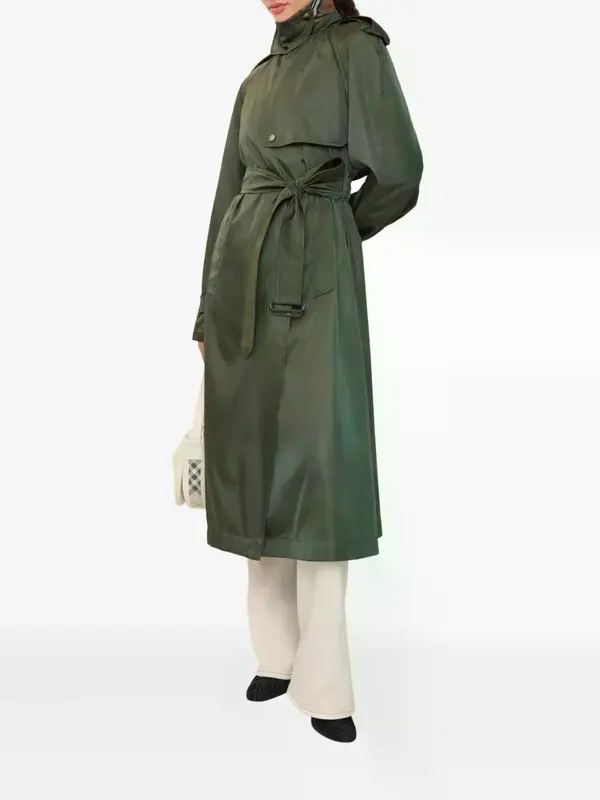 Burberry Hooded Belted Nylon Trench Coat