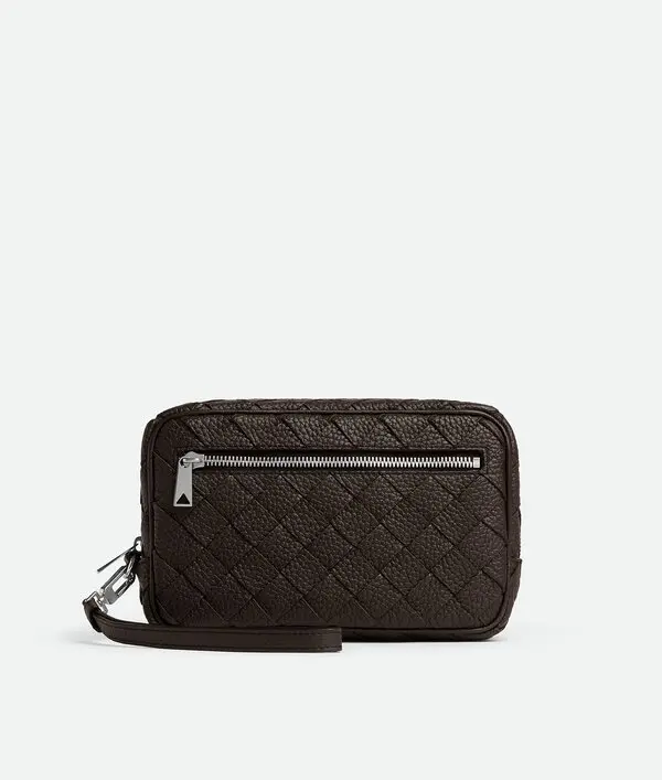 BOTTEGA  VENETA Intrecciato Small Pouch With Wristlet - Fondant