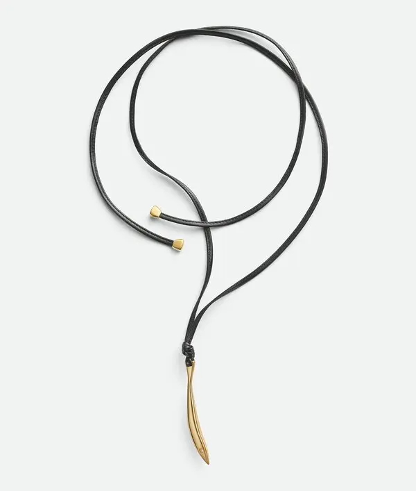 BOTTEGA  VENETA Sardine Leather Necklace - Nero
