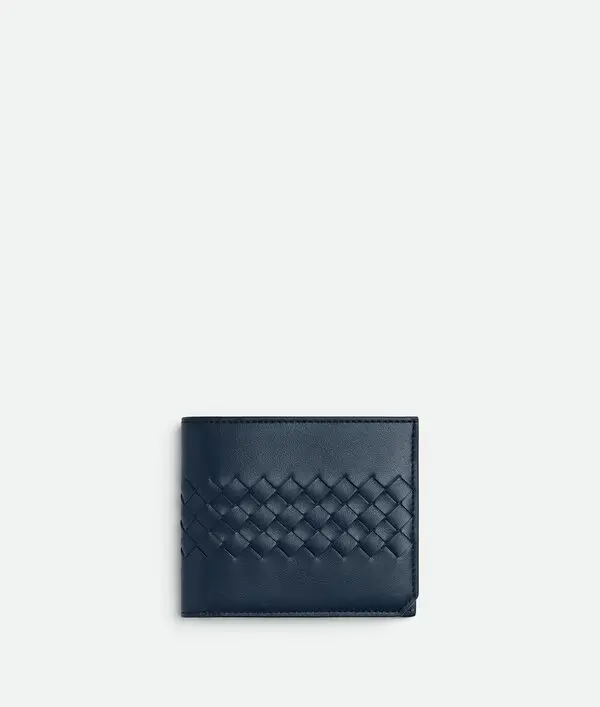BOTTEGA  VENETA Intrecciato Piccolo Bi-fold Wallet With Coin Purse - Neptune