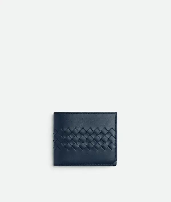 Bottega Veneta Intrecciato Piccolo Bi-fold Wallet With Coin Purse - Neptune