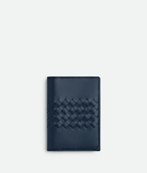 BOTTEGA  VENETA Intrecciato Piccolo Passport Case - Neptune