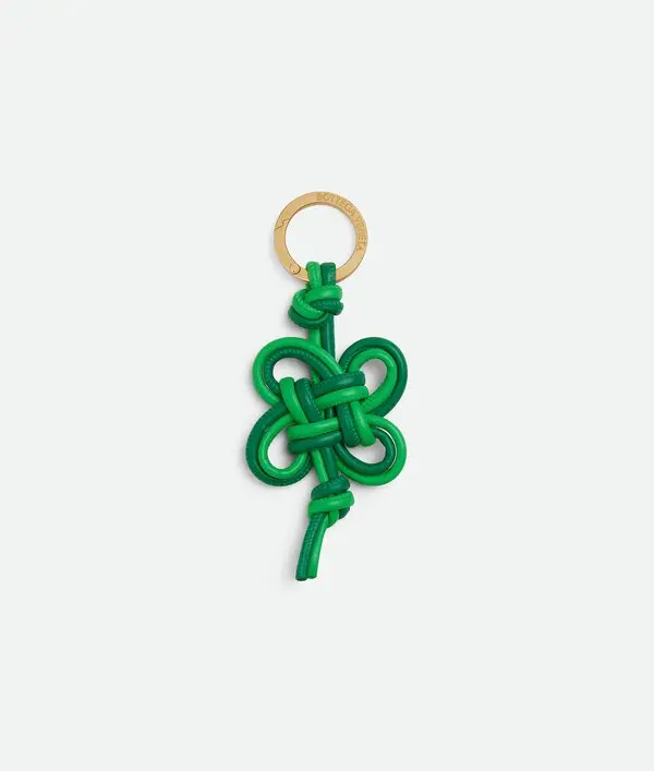 BOTTEGA  VENETA Quadrifoglio Key Ring - Racing Green