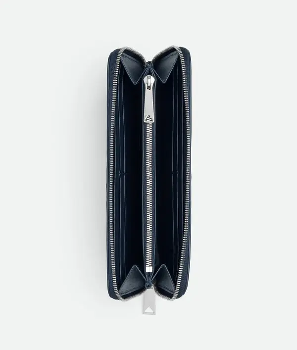 Bottega Veneta Intrecciato Piccolo Zip Around Wallet - Neptune