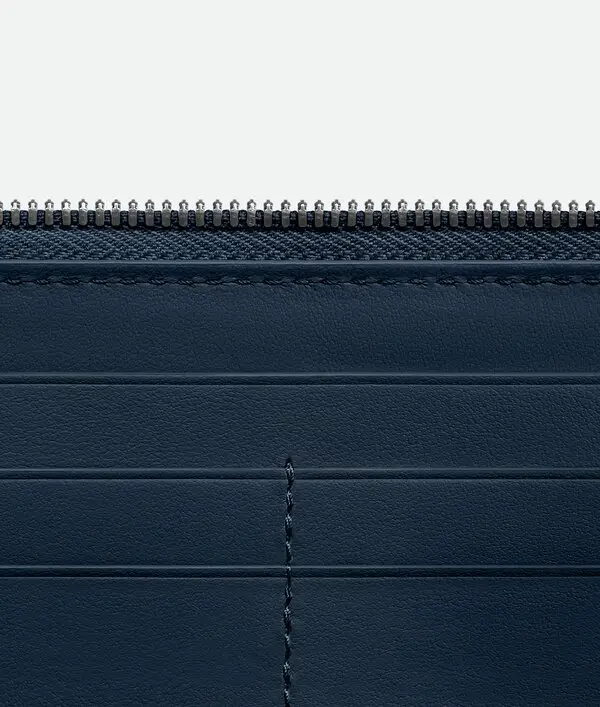 Bottega Veneta Intrecciato Piccolo Zip Around Wallet - Neptune
