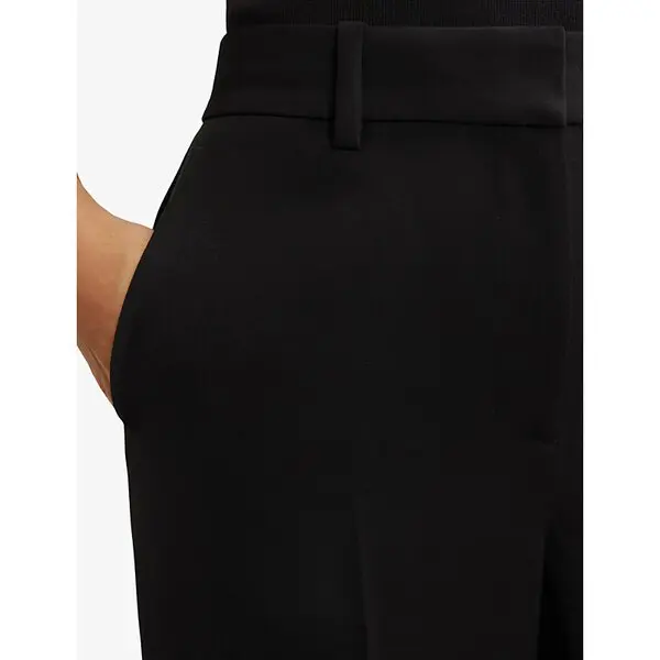 REISS Wide-leg Stretch-woven Trousers - Black