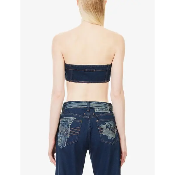 JEAN PAUL GAULTIER Trompe-l'oeil Cropped Denim Top