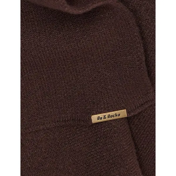 RU & ROCKA Branded-tab Knitted Scarf