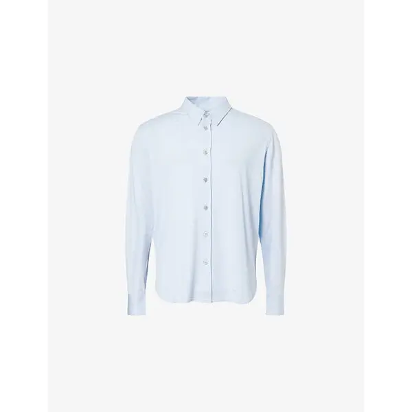 TOM FORD Classic Box-pleat Silk-and-cotton Shirt - Sky