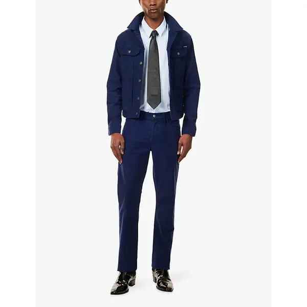 TOM FORD Classic Box-pleat Silk-and-cotton Shirt - Sky