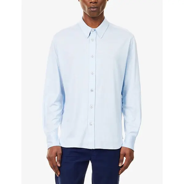 TOM FORD Classic Box-pleat Silk-and-cotton Shirt - Sky