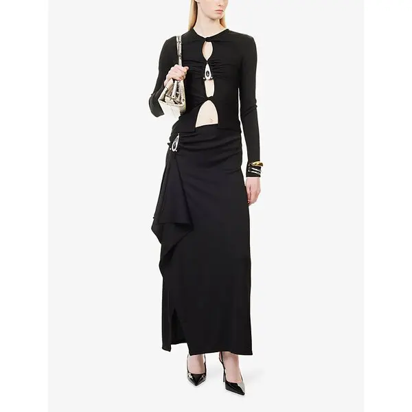 Christopher Esber Stretch-knit Midi Skirt With Hardware
