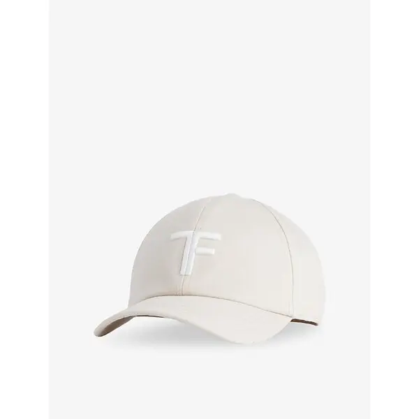 TOM FORD Logo-embroidered Cotton-canvas Baseball Cap - Birch + Off White