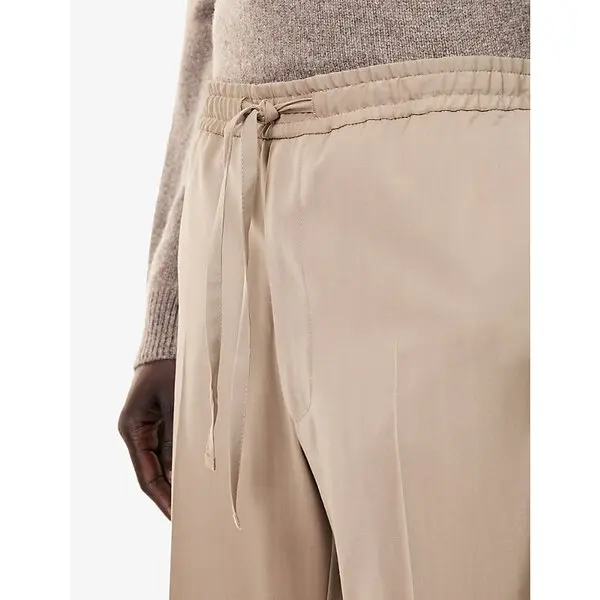 Corneliani Straight-leg Drawstring Wool Trousers