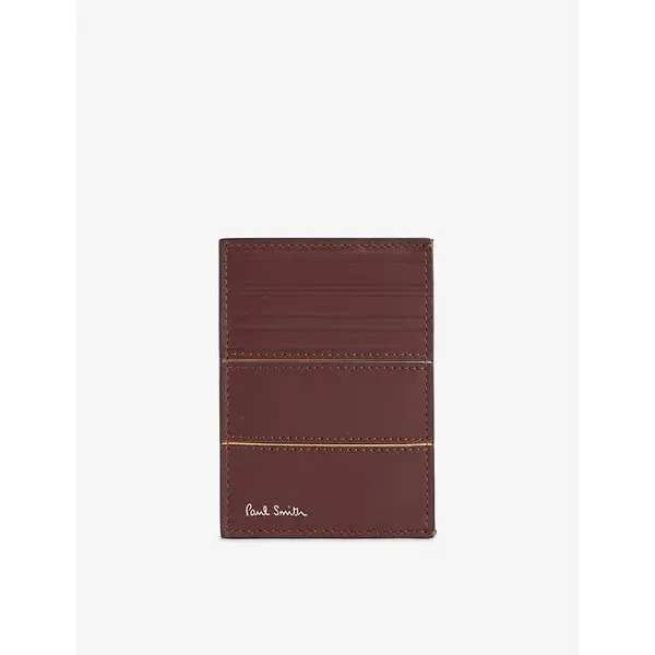 Paul Smith Panelled Leather Card Holder - Red