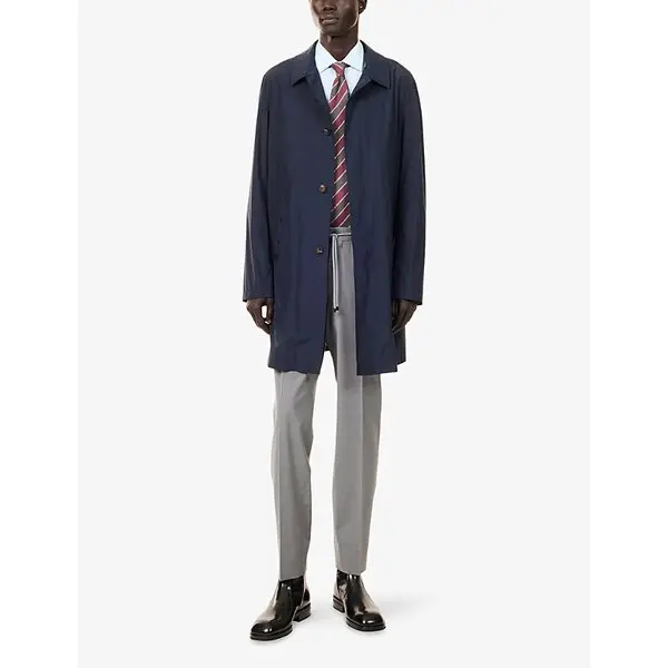 Corneliani Water Resistant Woven Trench Jacket