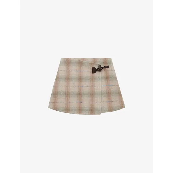 Loewe Checked Wool-cashmere Blend Mini Skirt
