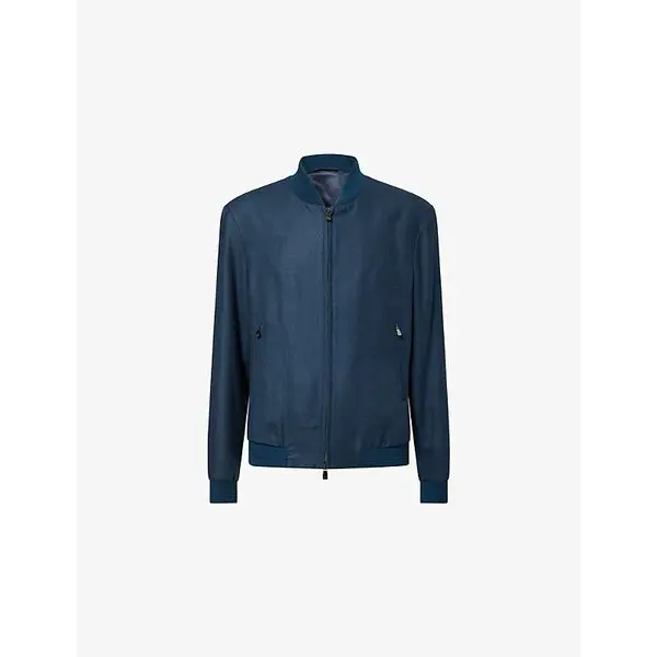 Corneliani Relaxed-fit Silk And Wool-blend Bomber Jacket