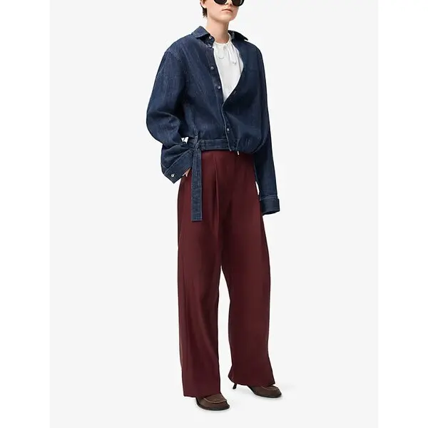 Loewe Leather-patch Wool Trousers