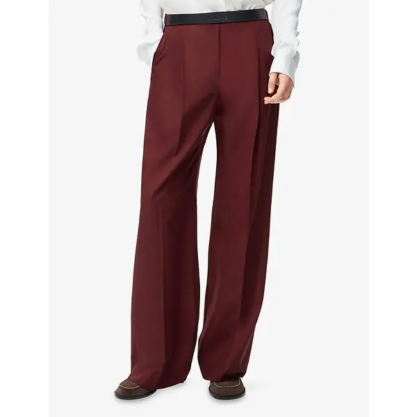Loewe Leather-patch Wool Trousers