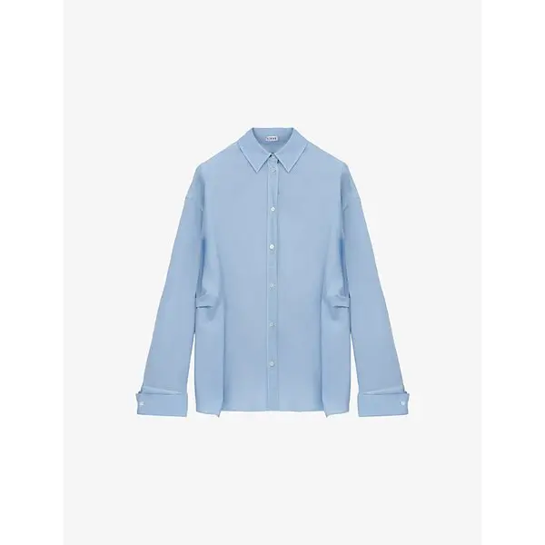 Loewe Pointed-collar Long-sleeve Silk-wool Blend Shirt