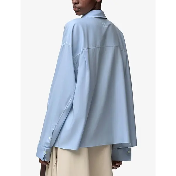 Loewe Pointed-collar Long-sleeve Silk-wool Blend Shirt
