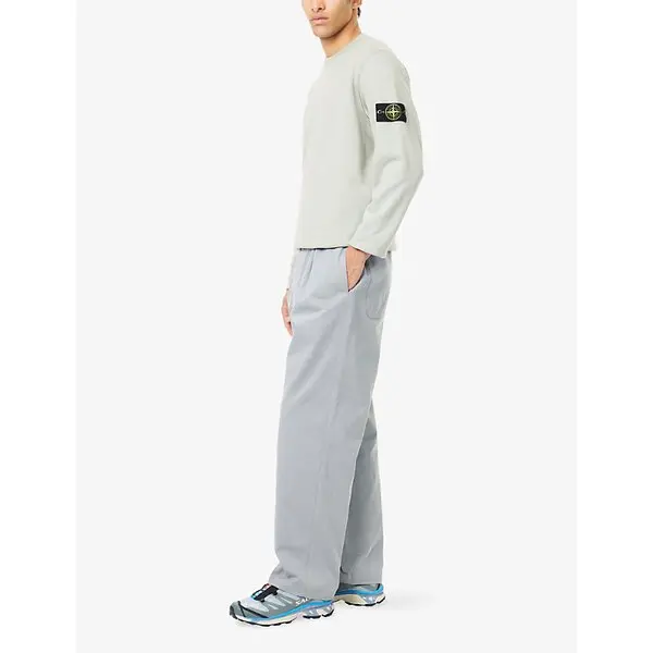 Stone Island Brand-patch Cotton-jersey Sweatshirt - Sage
