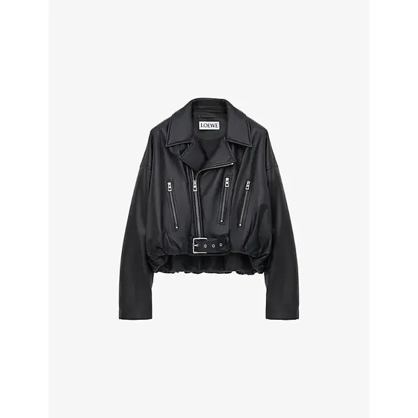Loewe Notched-collar Zipped Leather Biker Jacket