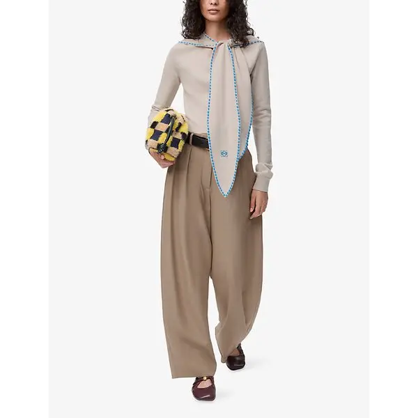 Loewe Pleated Barrel Wool Blend Trousers