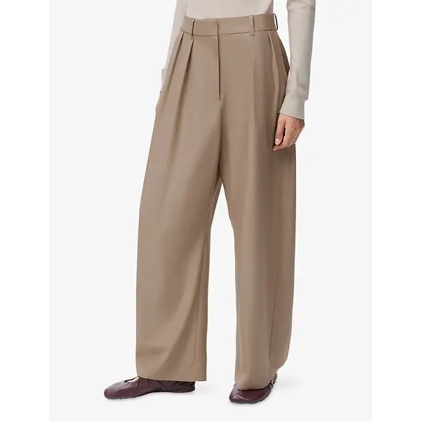 Loewe Pleated Barrel Wool Blend Trousers
